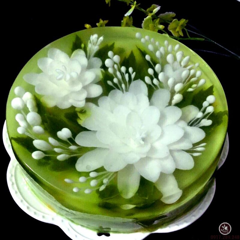 Bánh rau câu 2 tầng trang trí hoa hồng | Bánh kem cao cấp